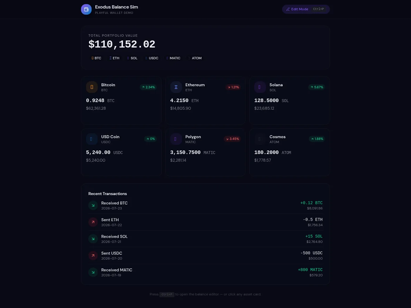 Exodus Balance Sim