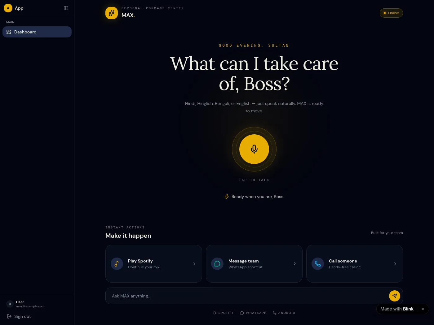 MAX AI Voice Assistant