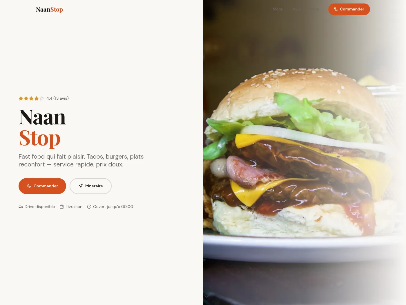Naan Stop Fast Food Site