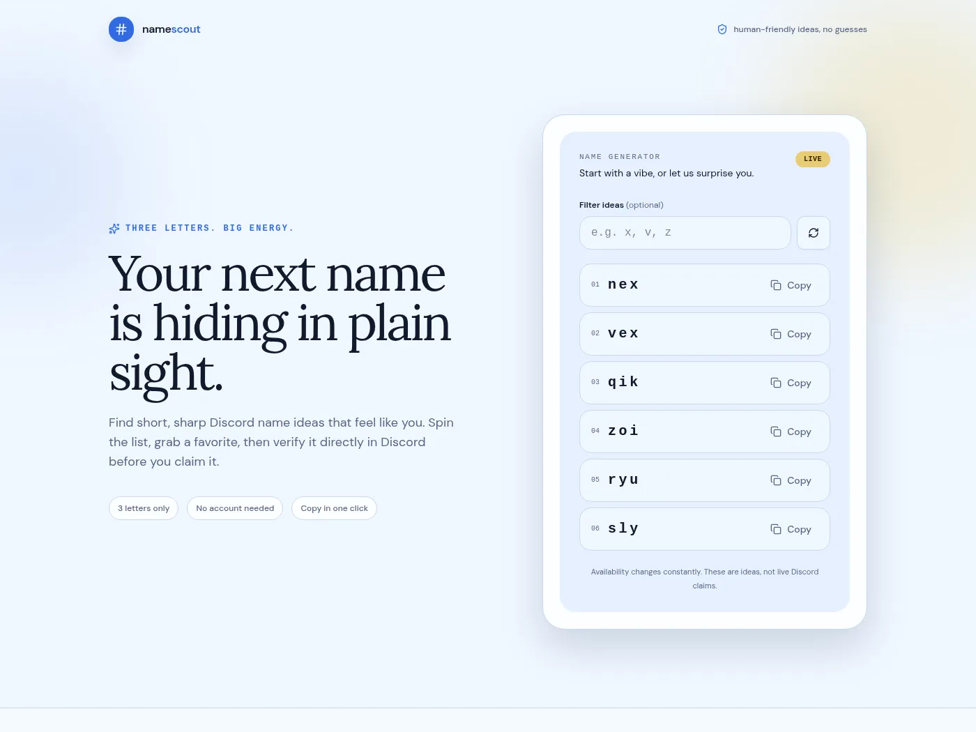 Discord Name Finder