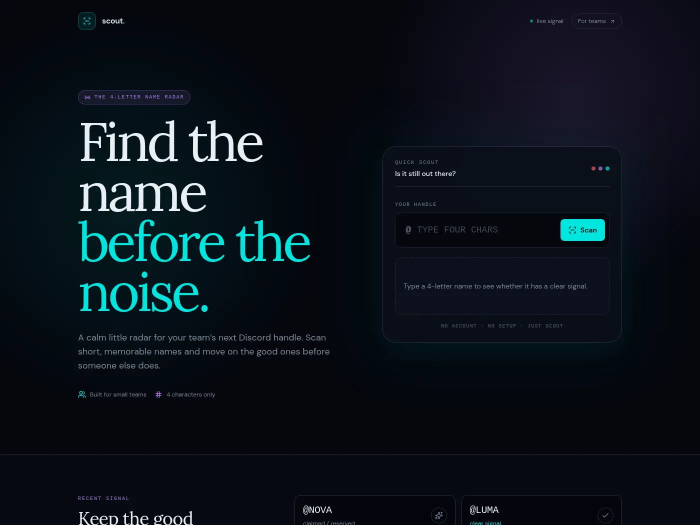 Discord Name Scout