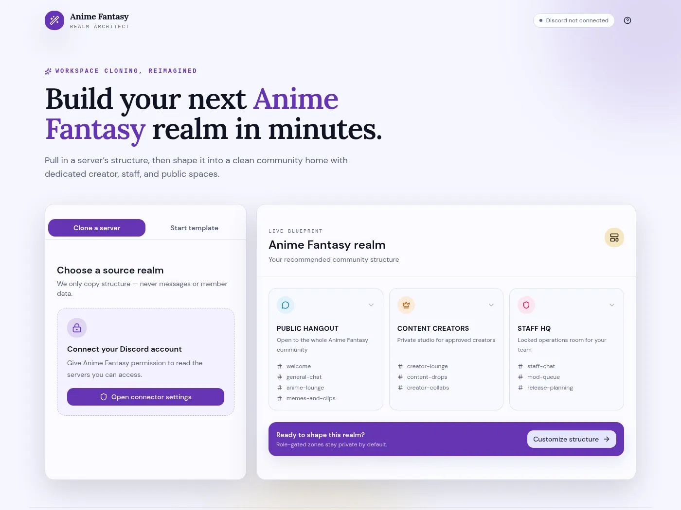 Anime Fantasy Discord Cloner