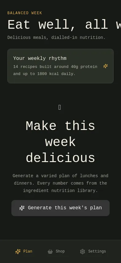 Balanced Week Meal Planner