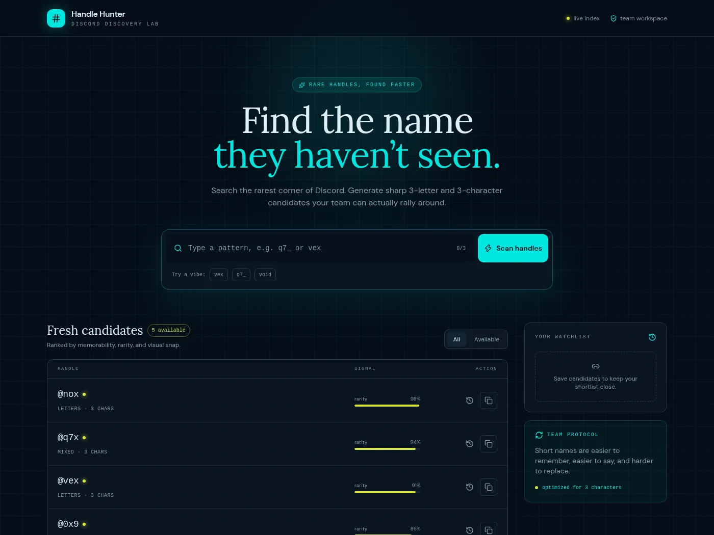 Discord Handle Hunter