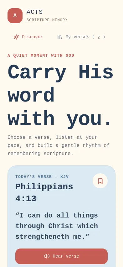 ACTS Scripture Memory App