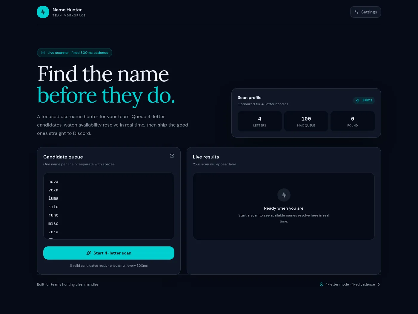 Discord Name Hunter