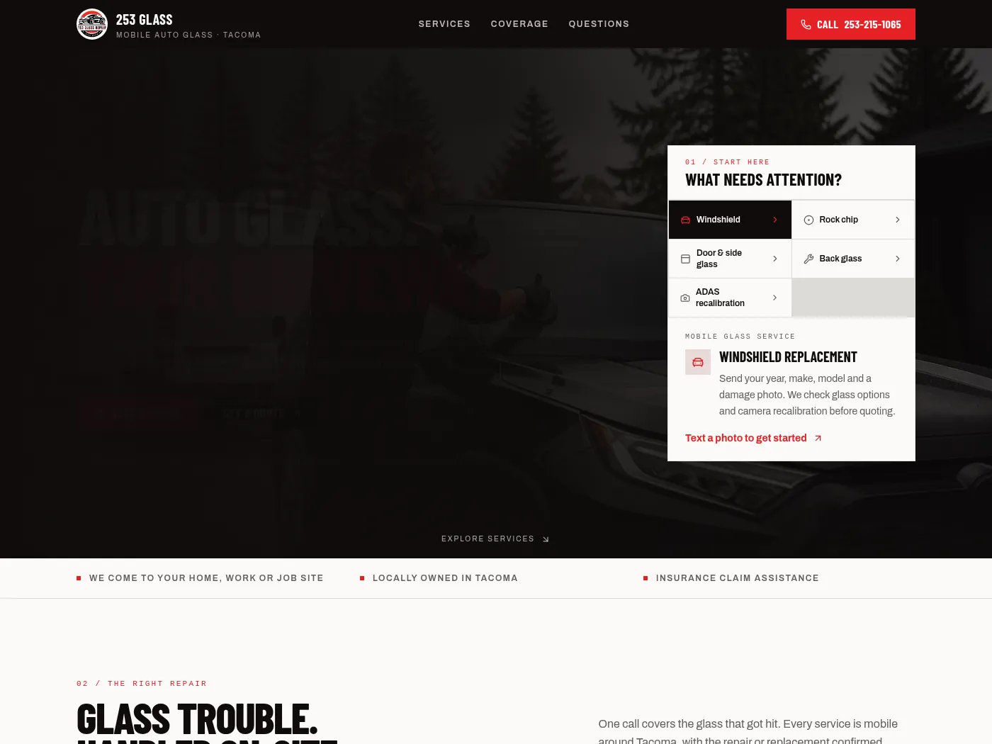 253 Glass Landing Page
