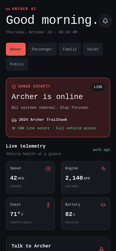 Archer AI Vehicle System