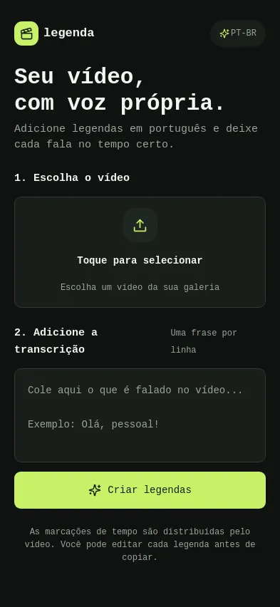 PT-BR Video Legender