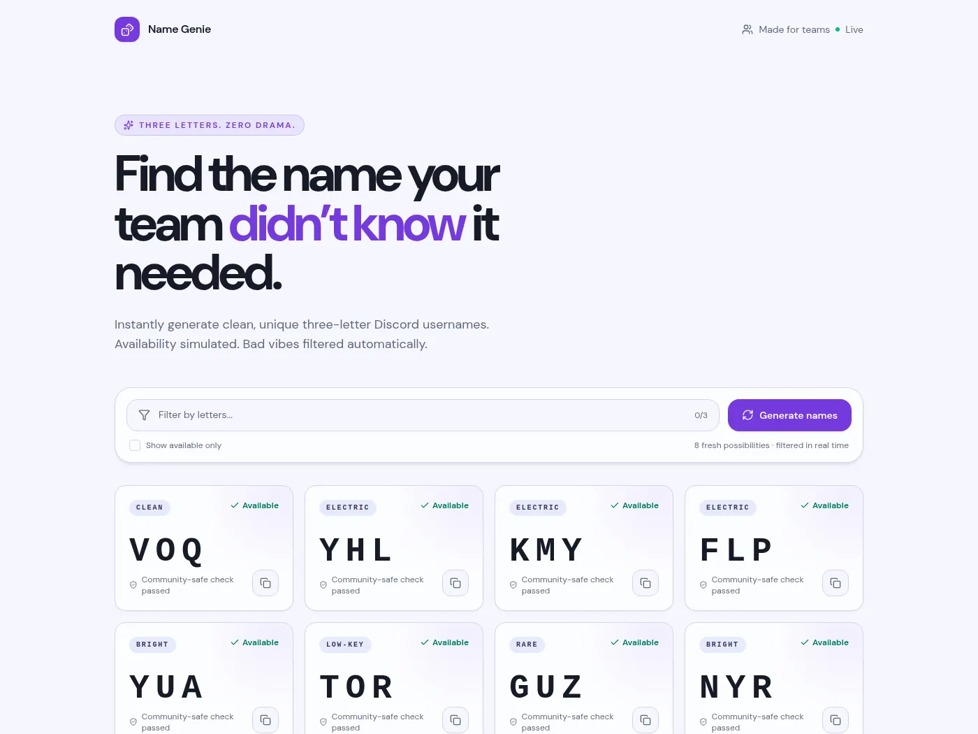 Discord Name Genie
