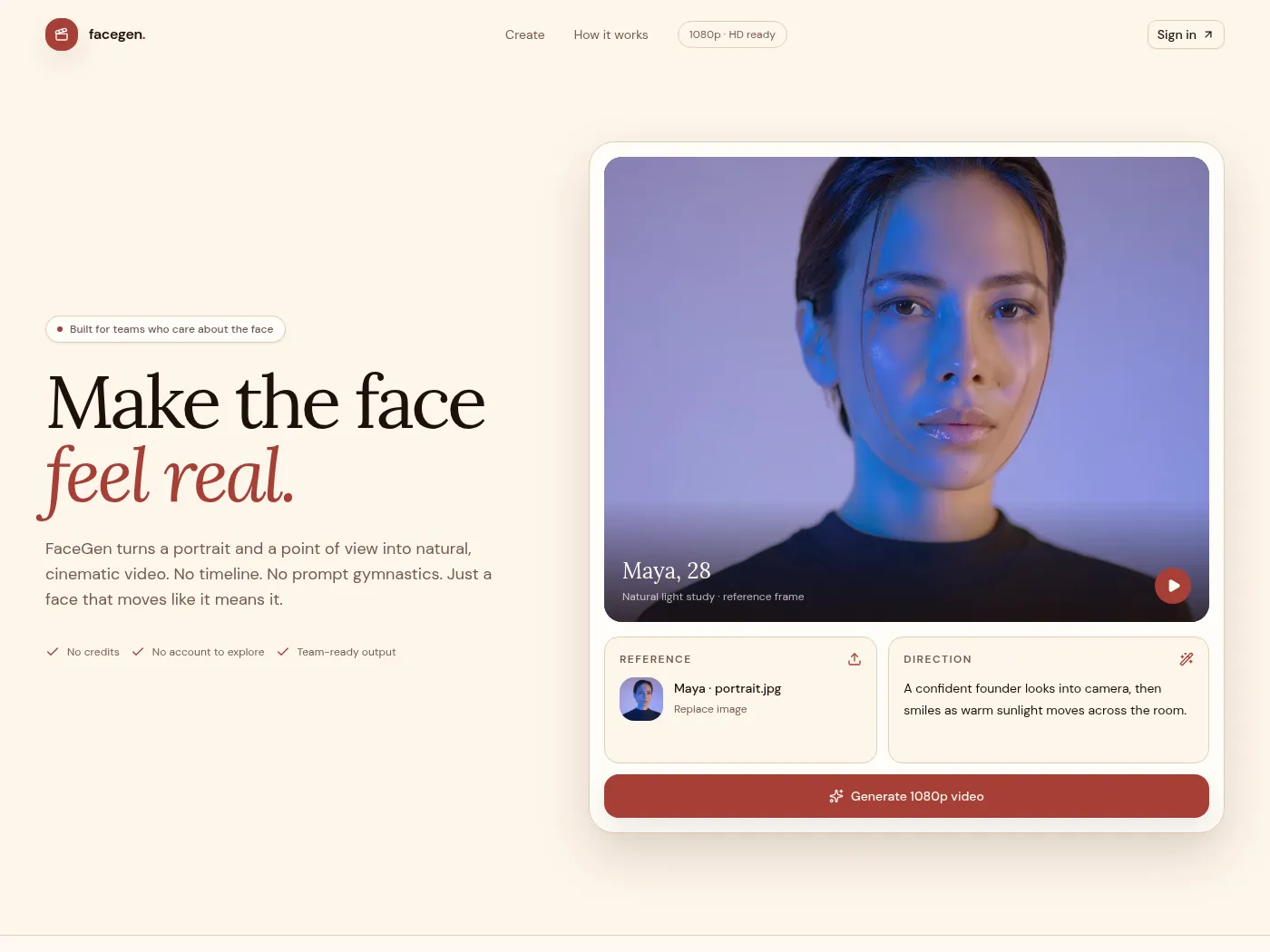 FaceGen AI Video Maker