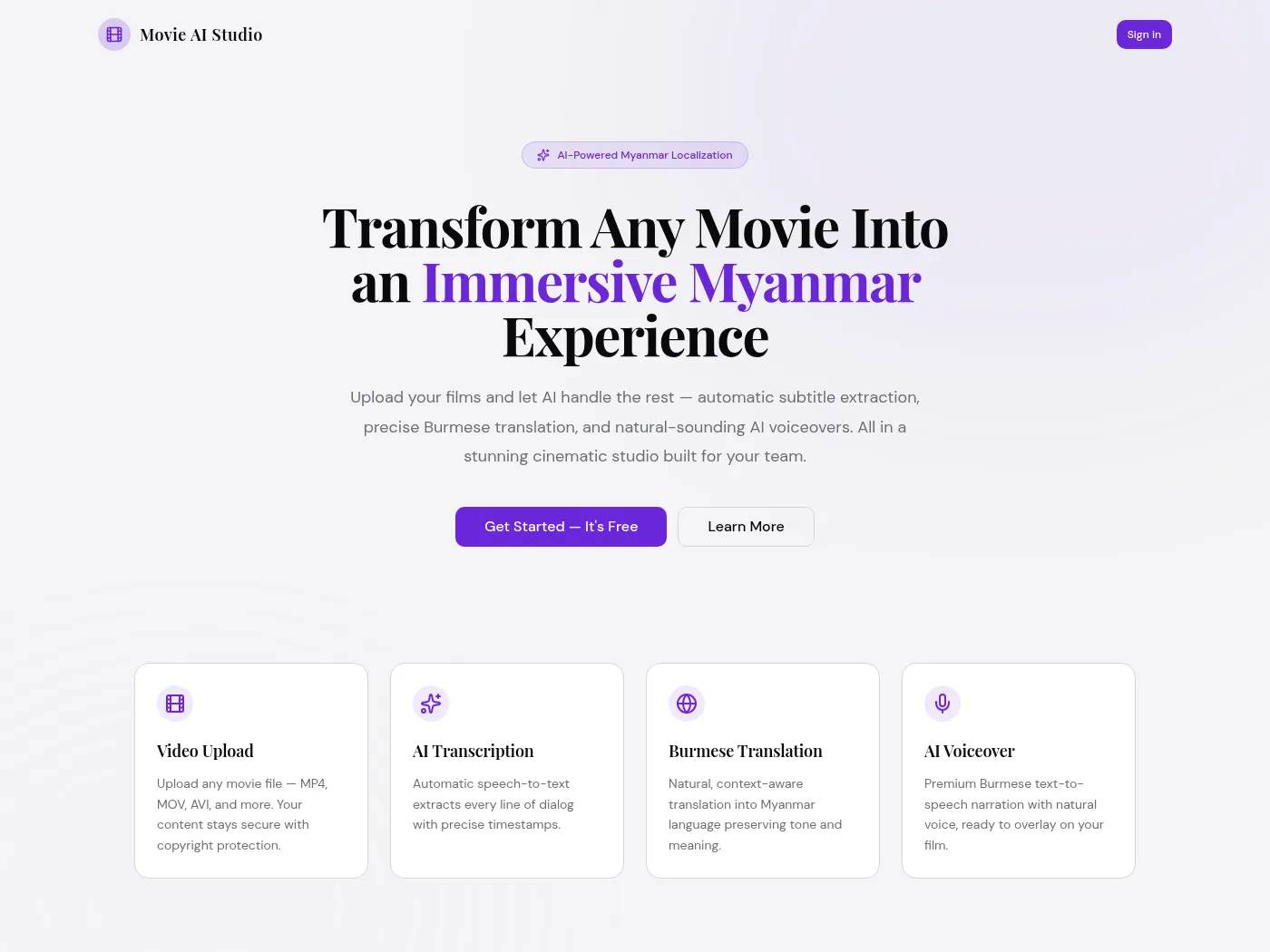 Burmese Movie AI Studio