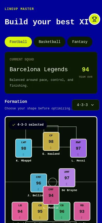 Lineup Master