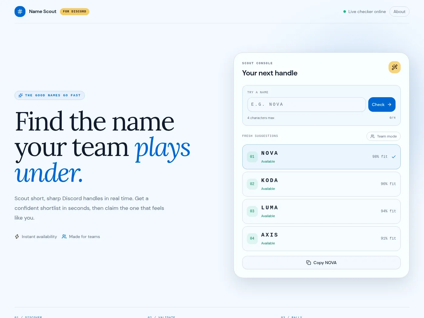 Discord Name Scout