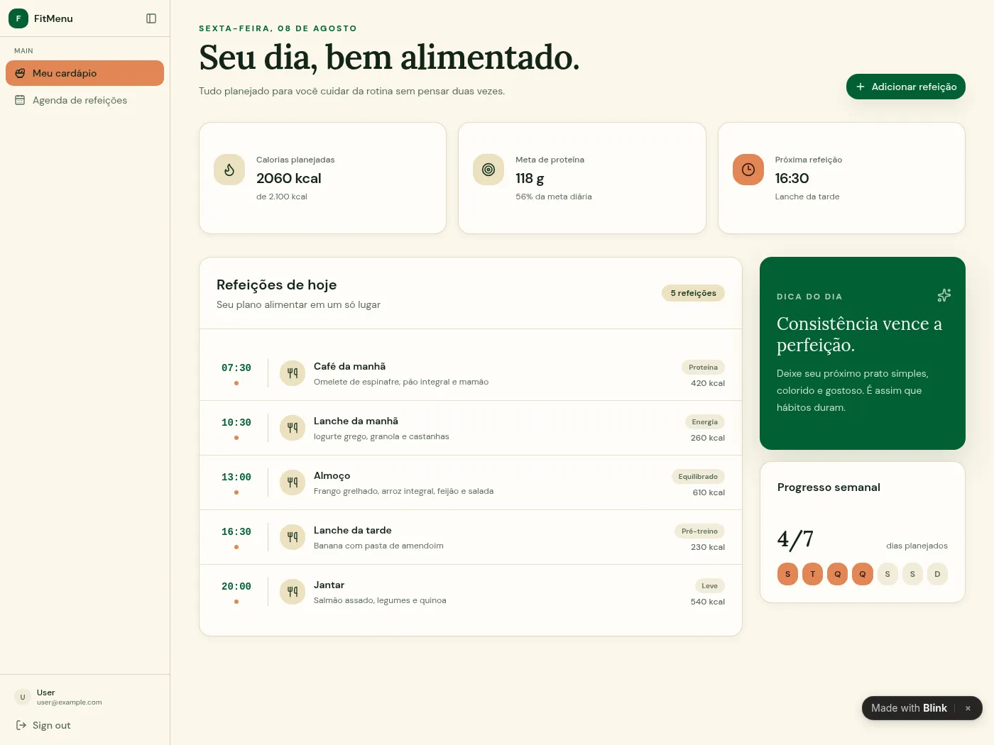 FitMenu Planner