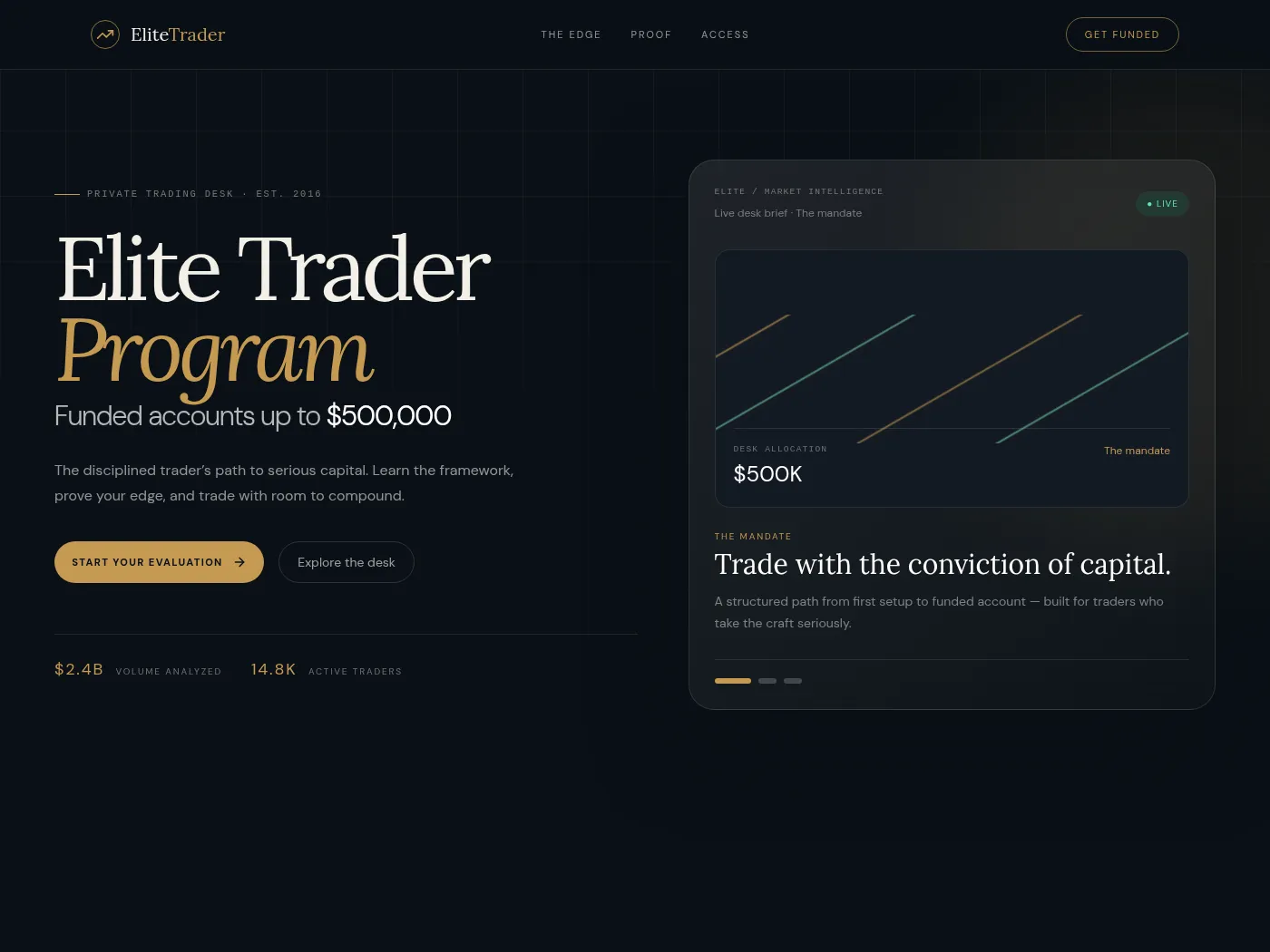 EliteTrader Landing Page