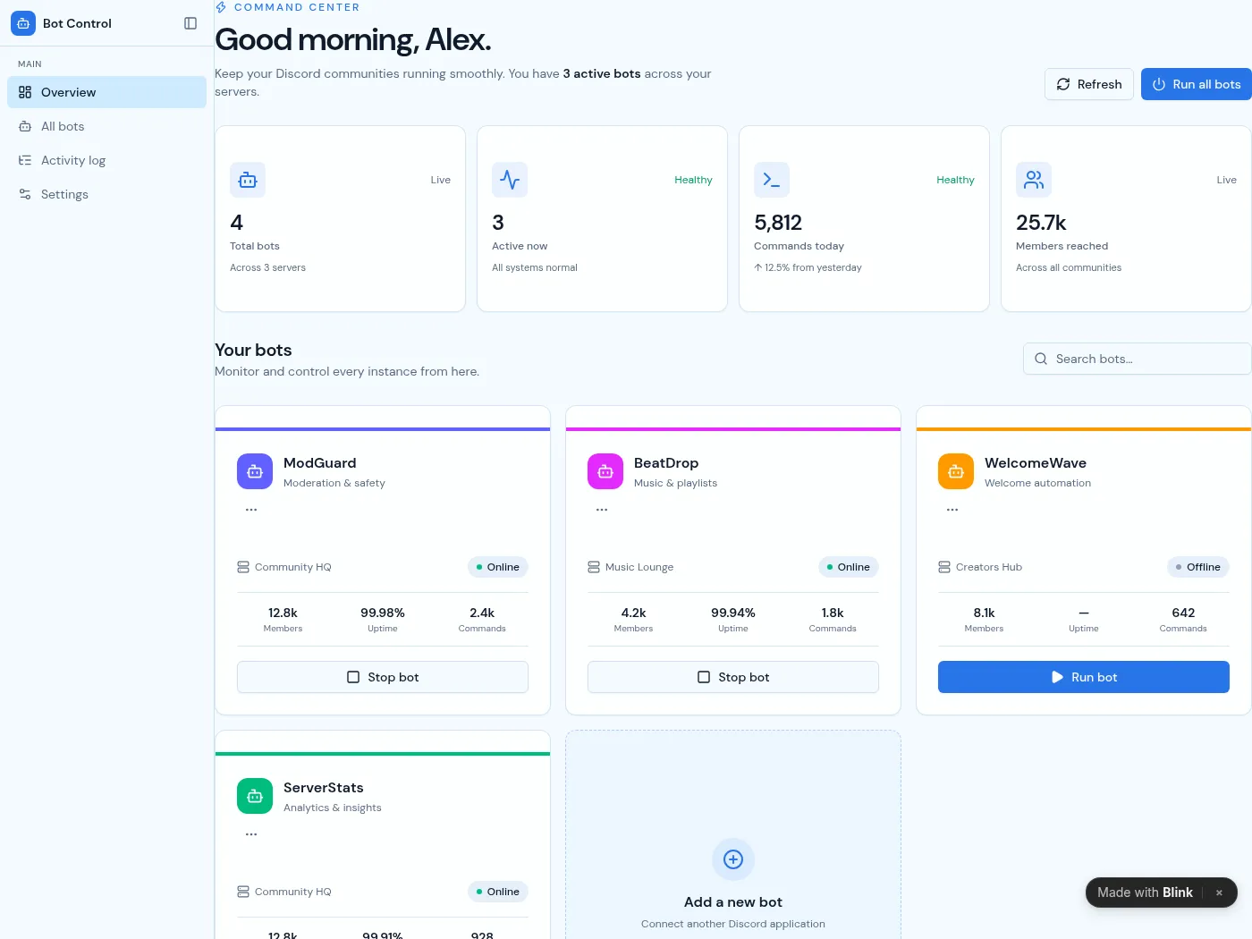 Discord Bot Web UI