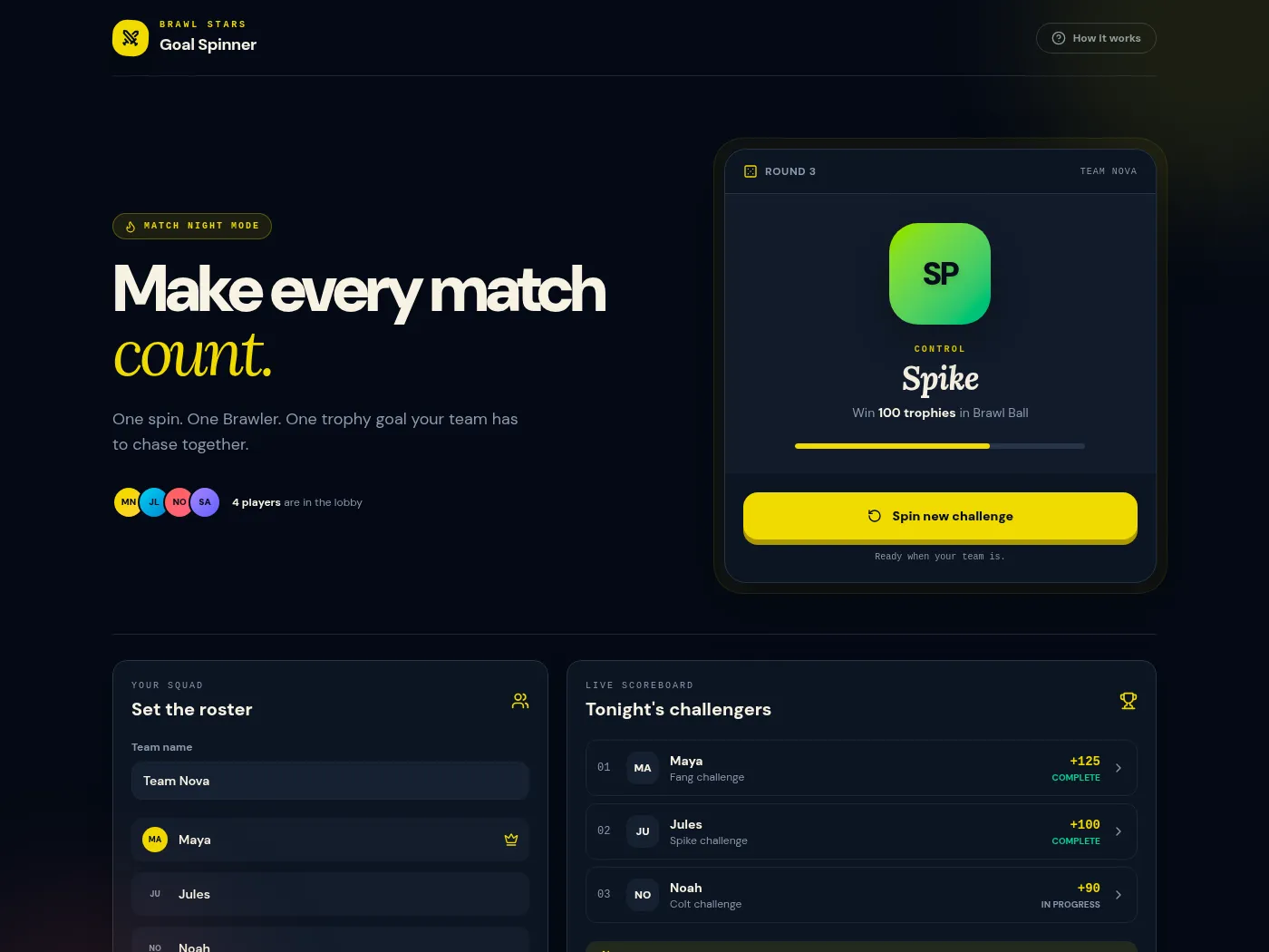 Brawl Stars Goal Spinner