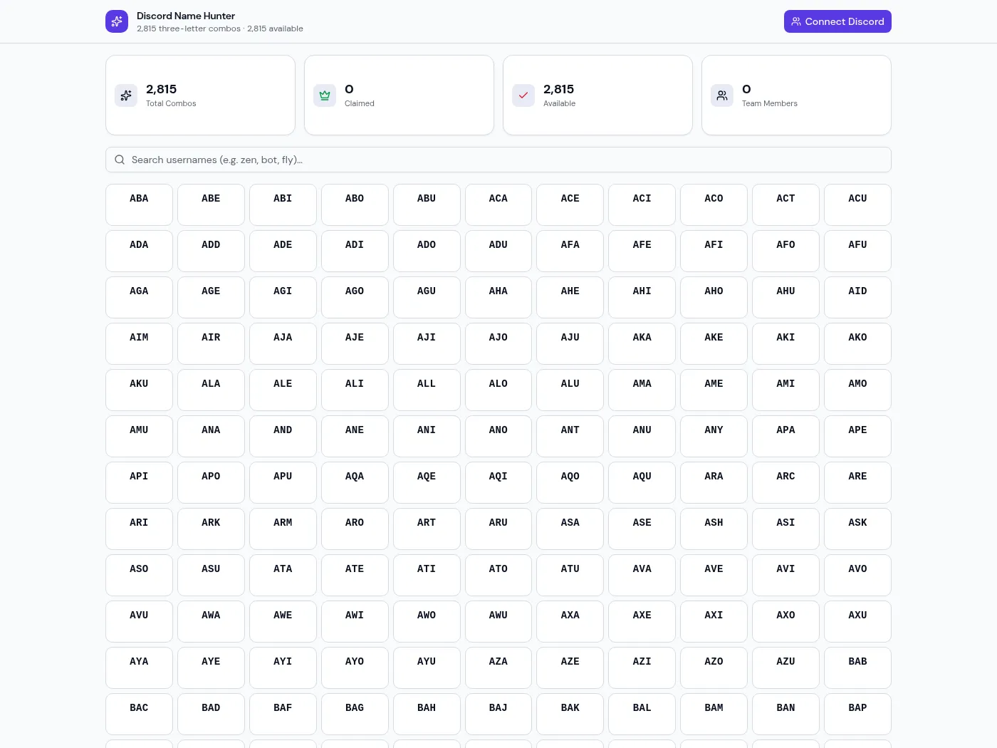 Discord Name Hunter