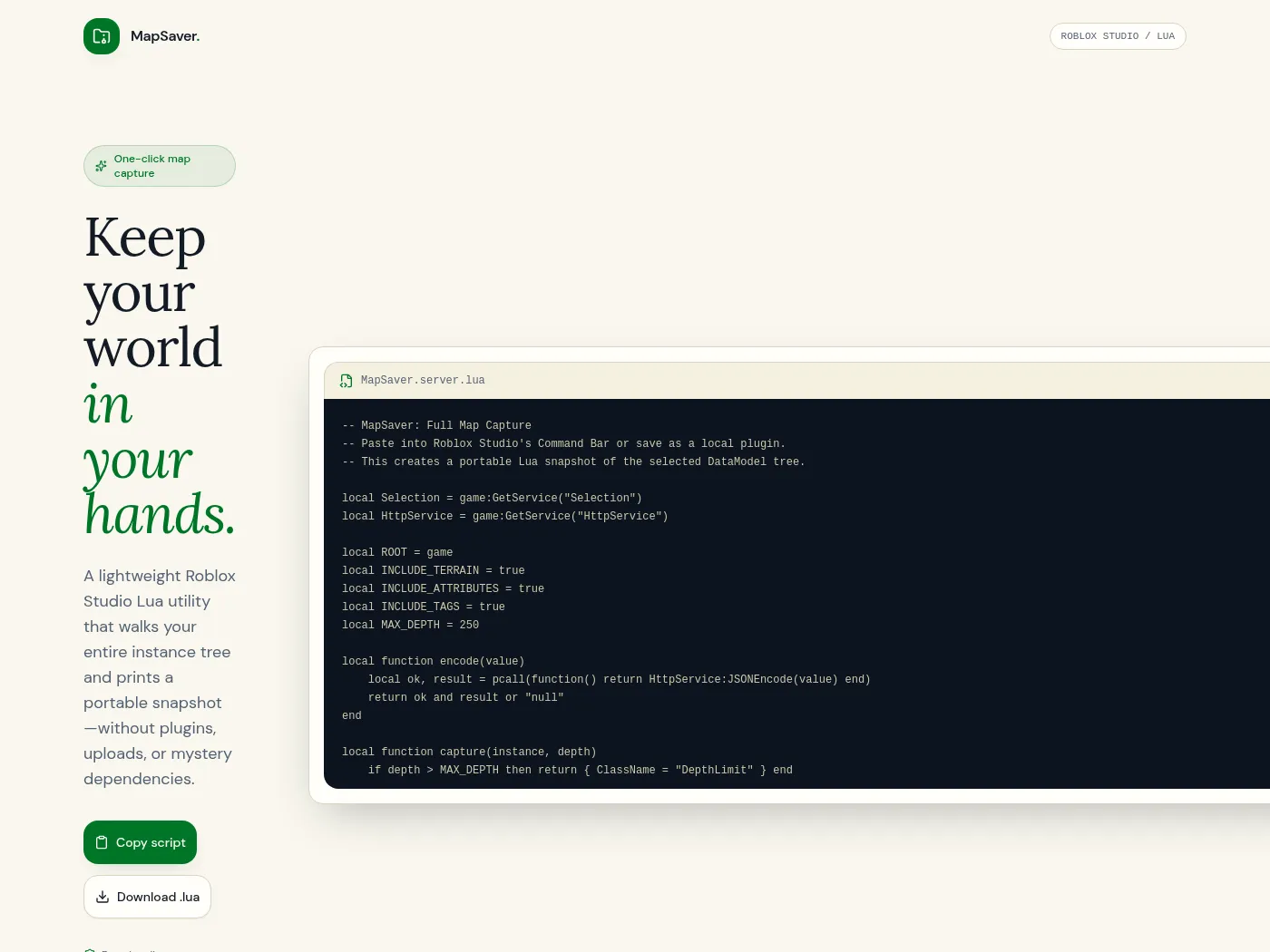 MapSaver Script