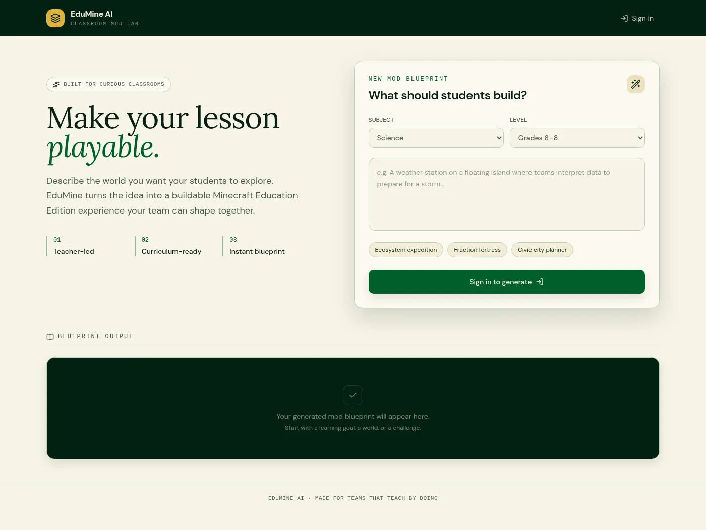 EduMine AI Mod Builder