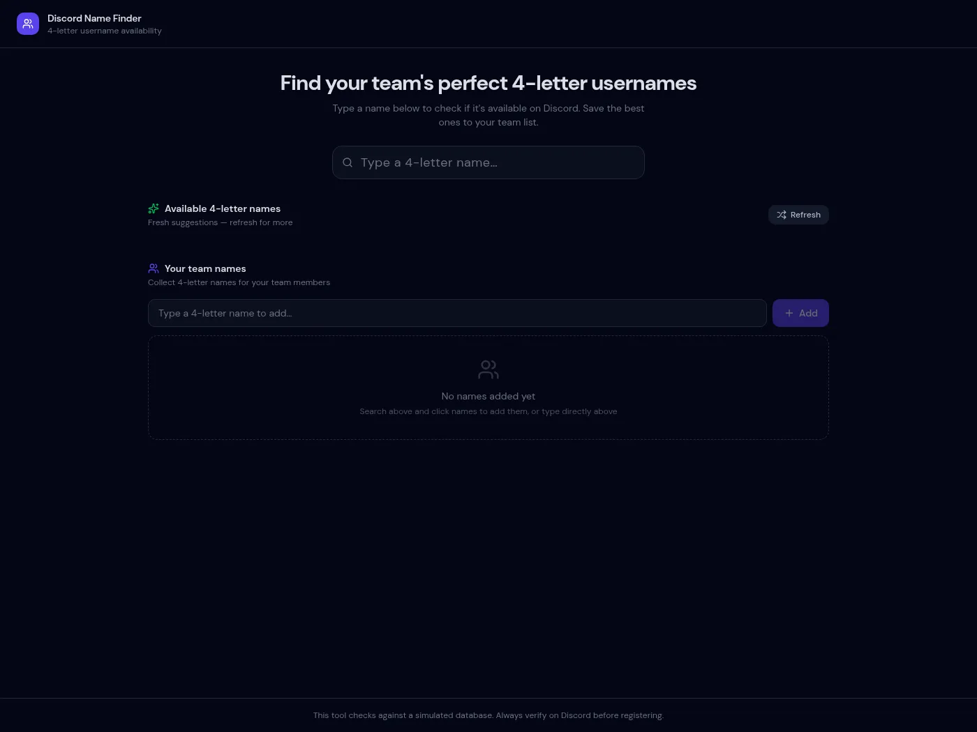 Discord Name Finder