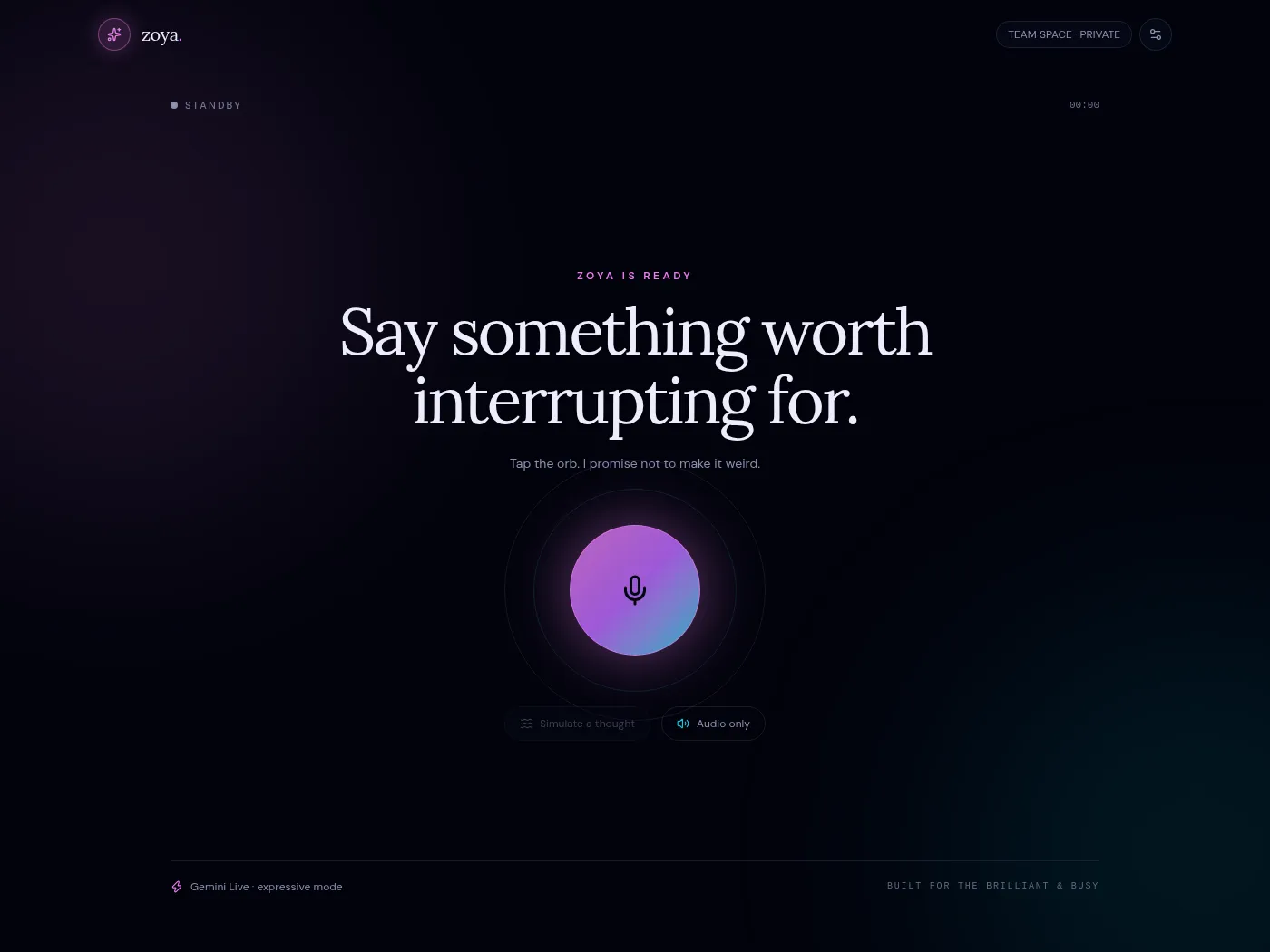 Zoya Voice AI UX