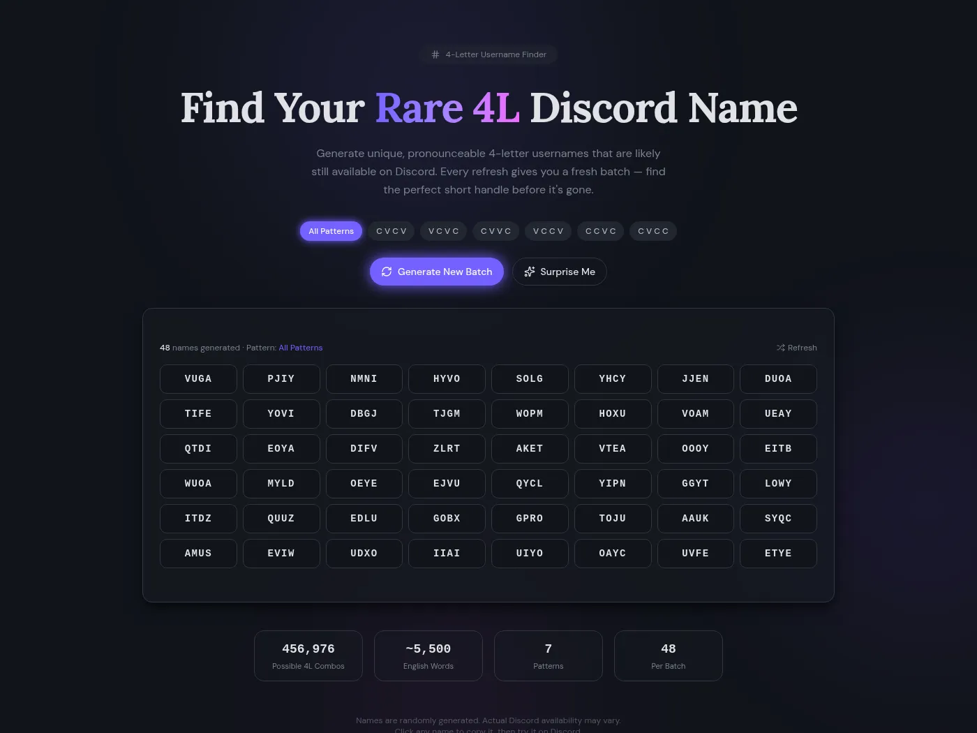 4-Letter Discord Finder