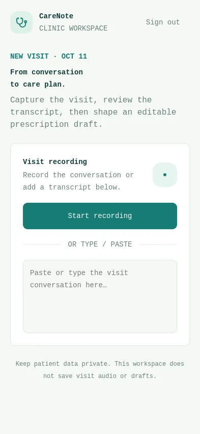 Clinic Transcript App