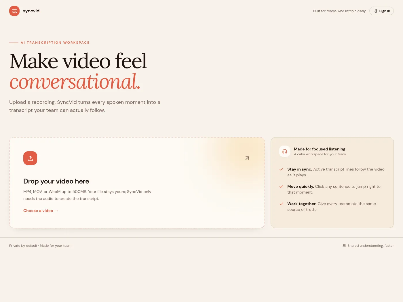 SyncVid Transcriber