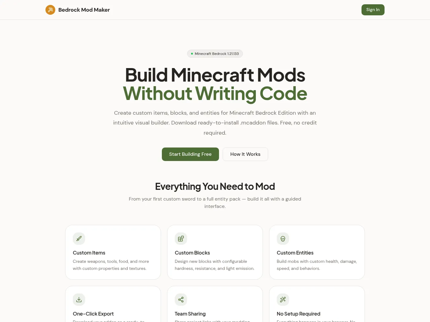 Bedrock Mod Maker