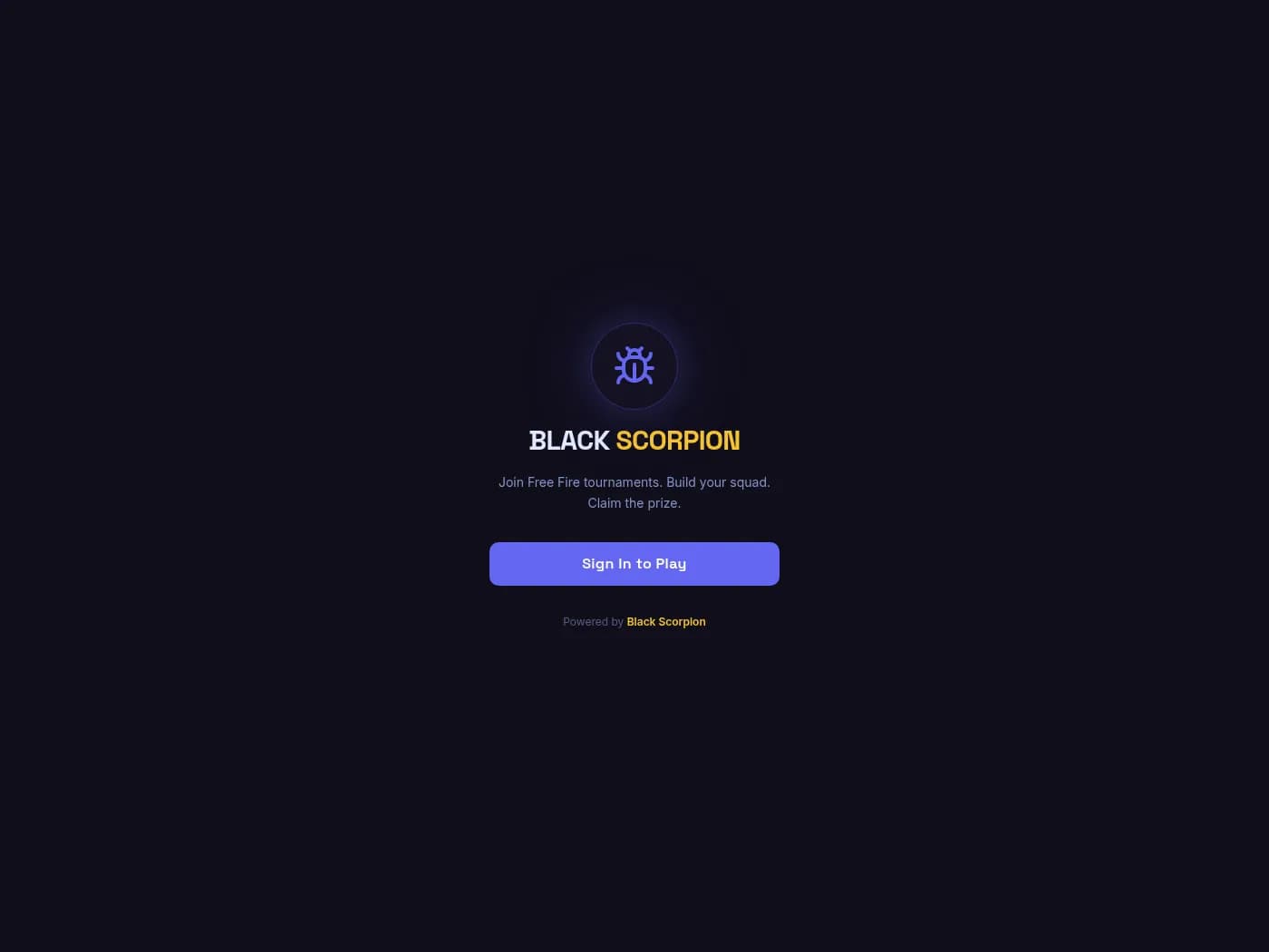 Black Scorpion Tournament App