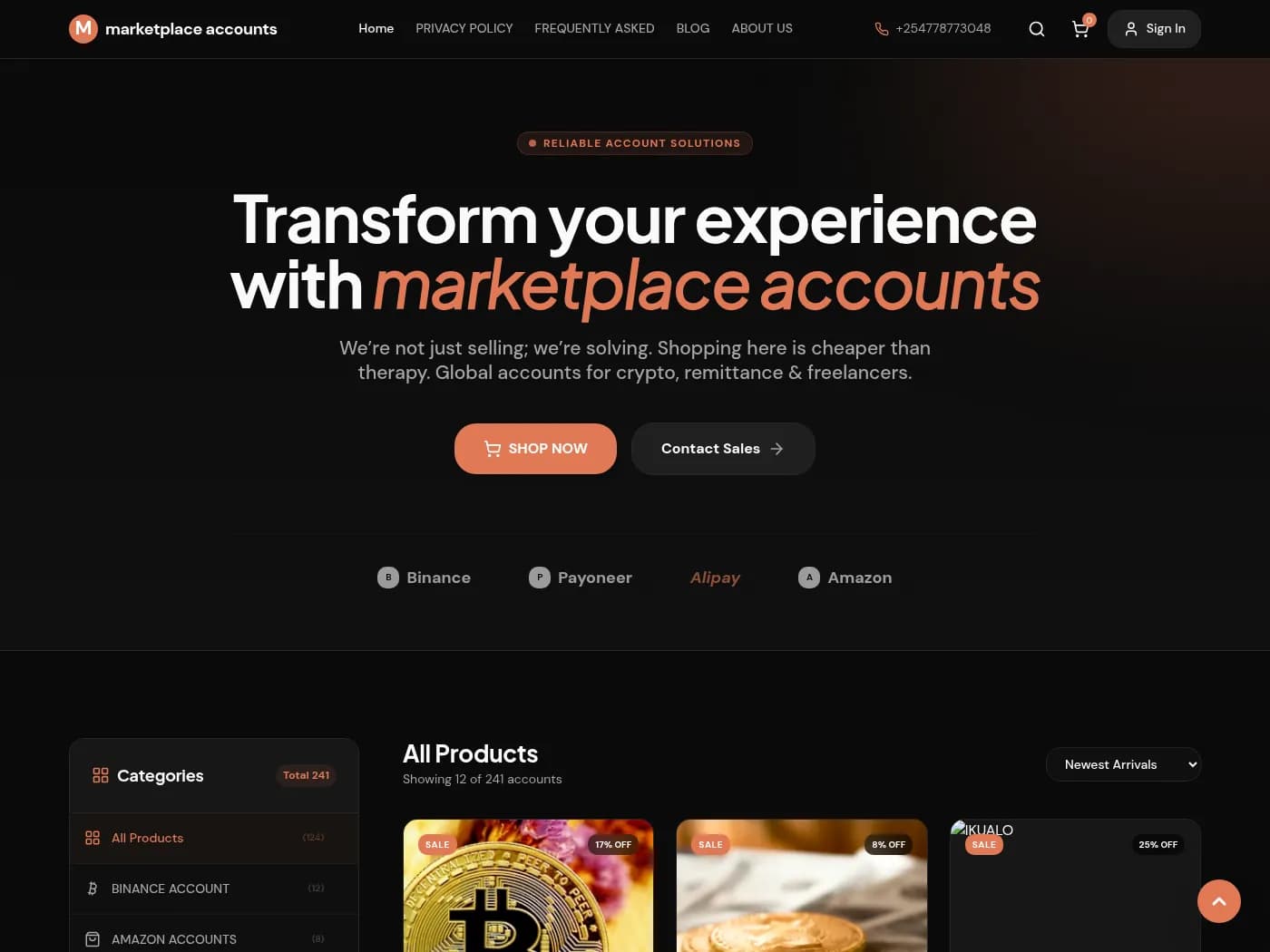 Marketplace Accounts Clone