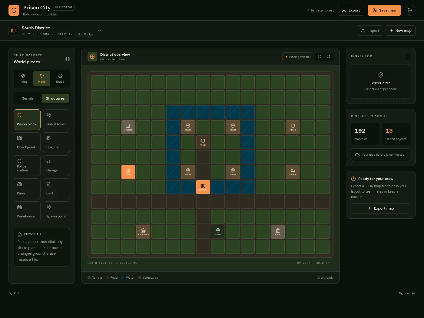 Prison City Map Builder