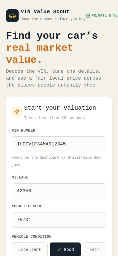 VIN Value Scout