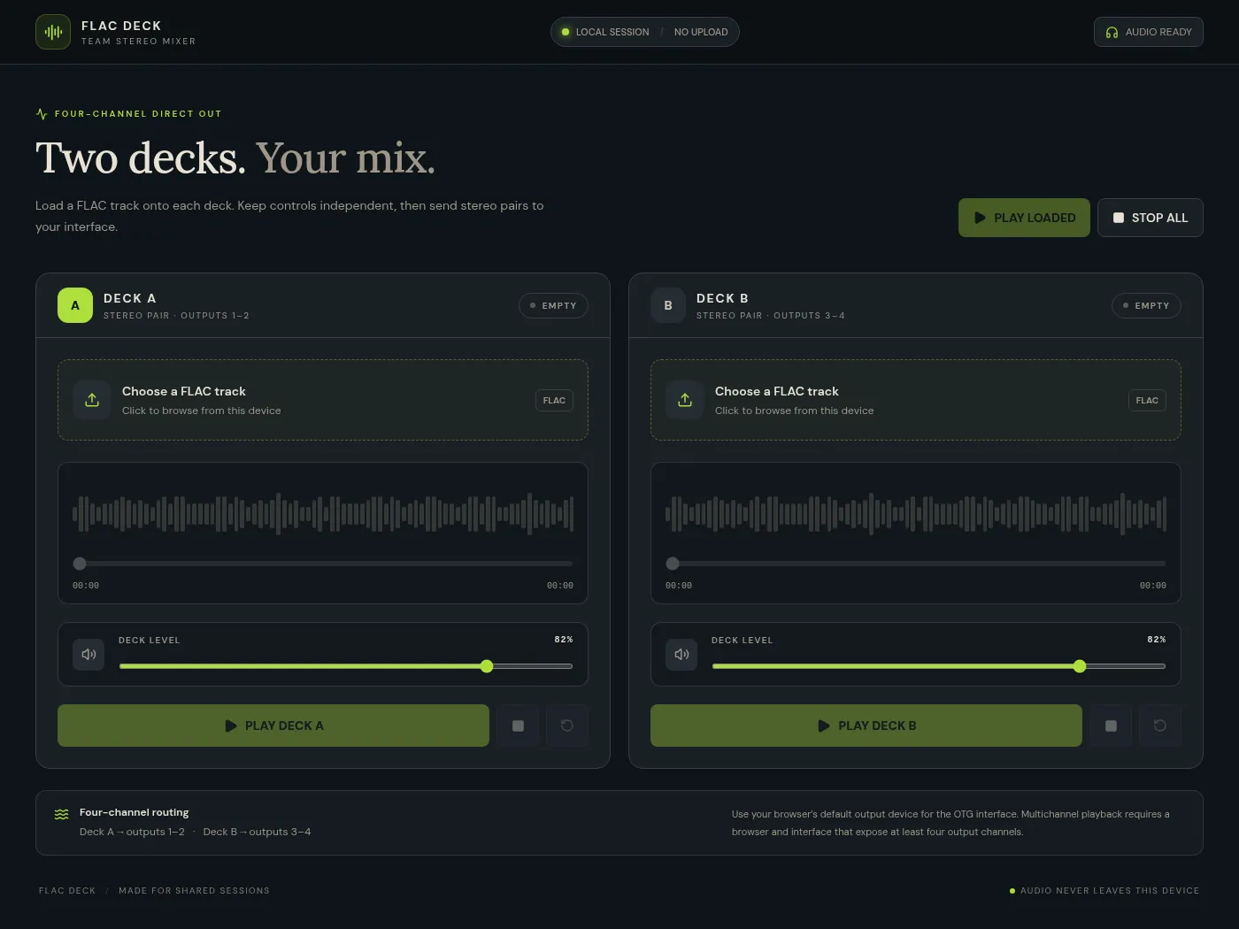 WAV Deck Audio Mixer