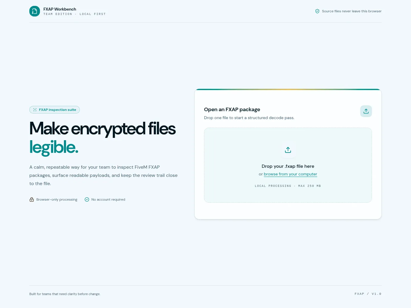 FXAP Decryptor Web App