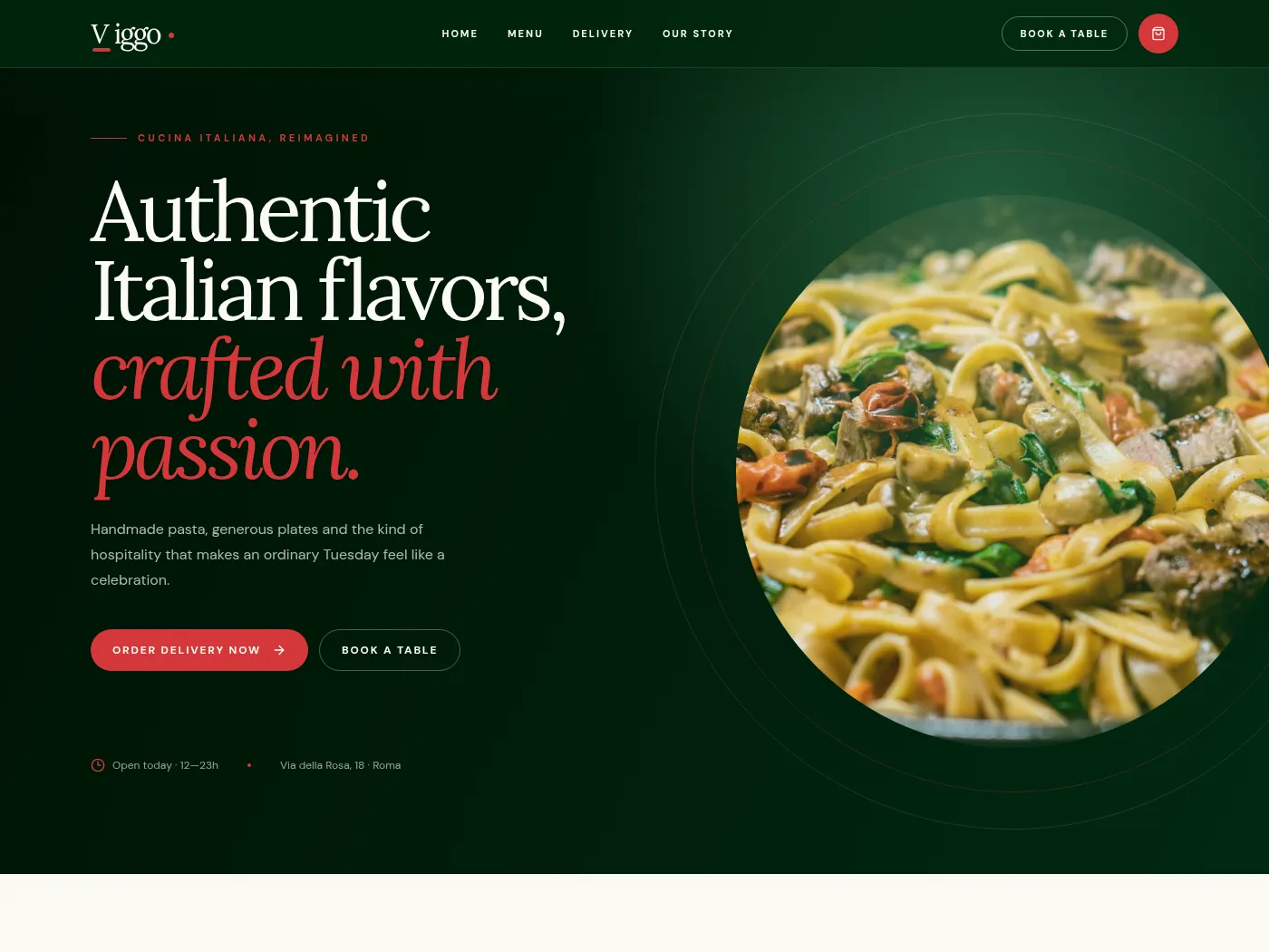 Viggo Italian Cuisine Web App