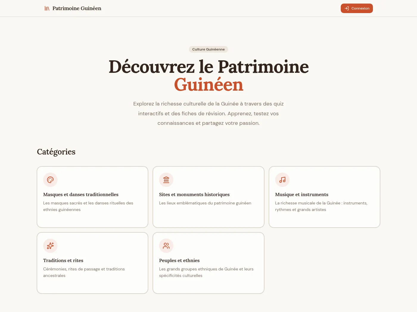 Patrimoine Guinéen Quiz