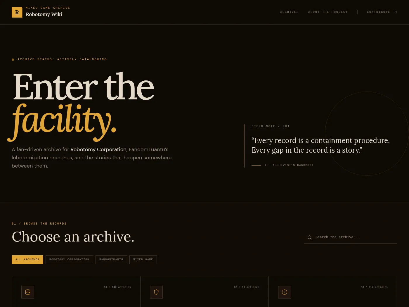Robotomy Wiki Portal