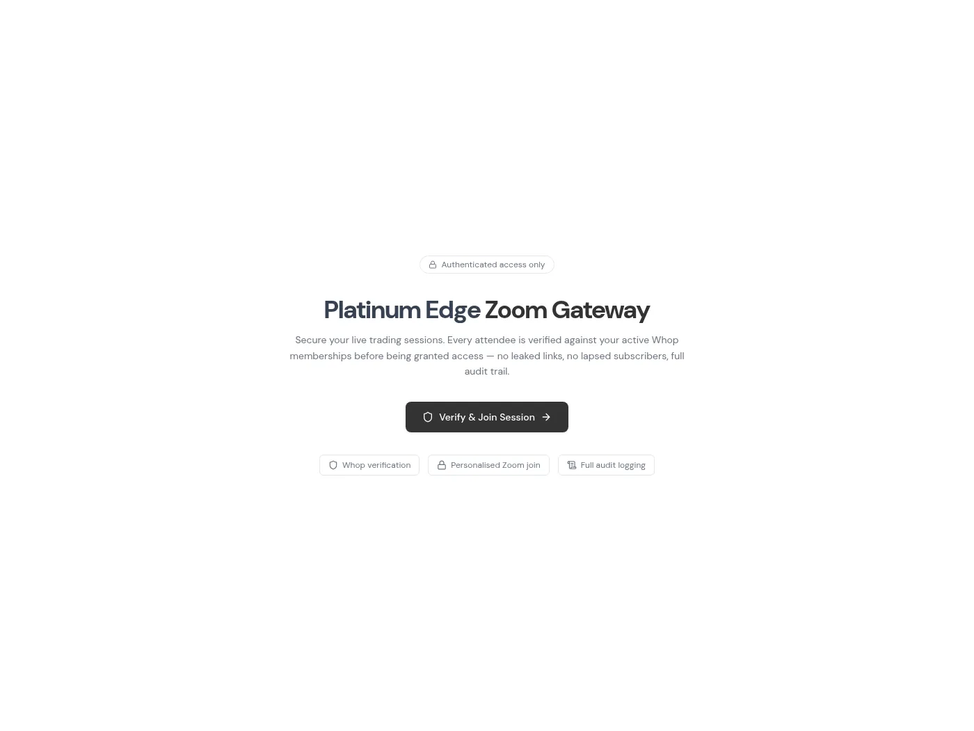 Platinum Edge Zoom Gateway