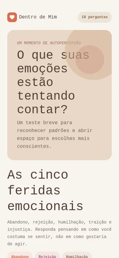Emotional Wounds Quiz App