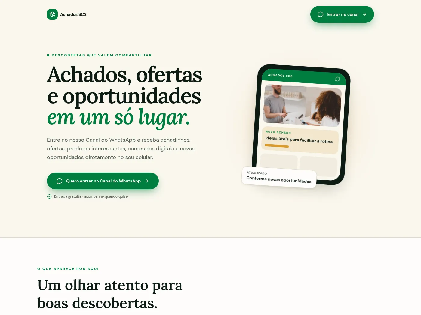 Achados SCS Promo Page