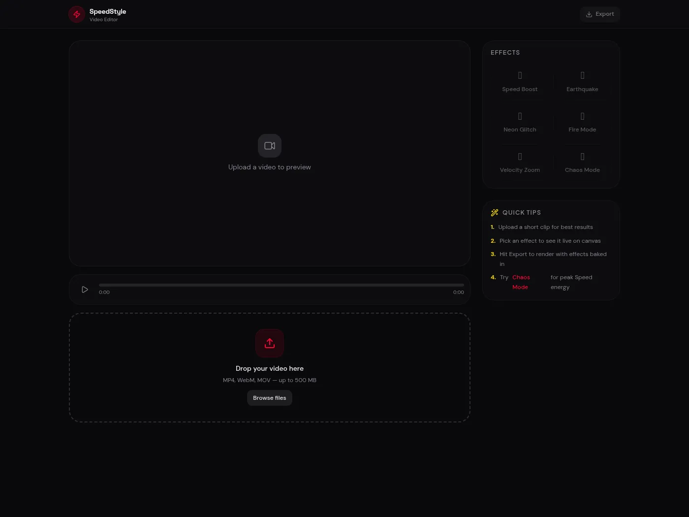 SpeedStyle Video Editor