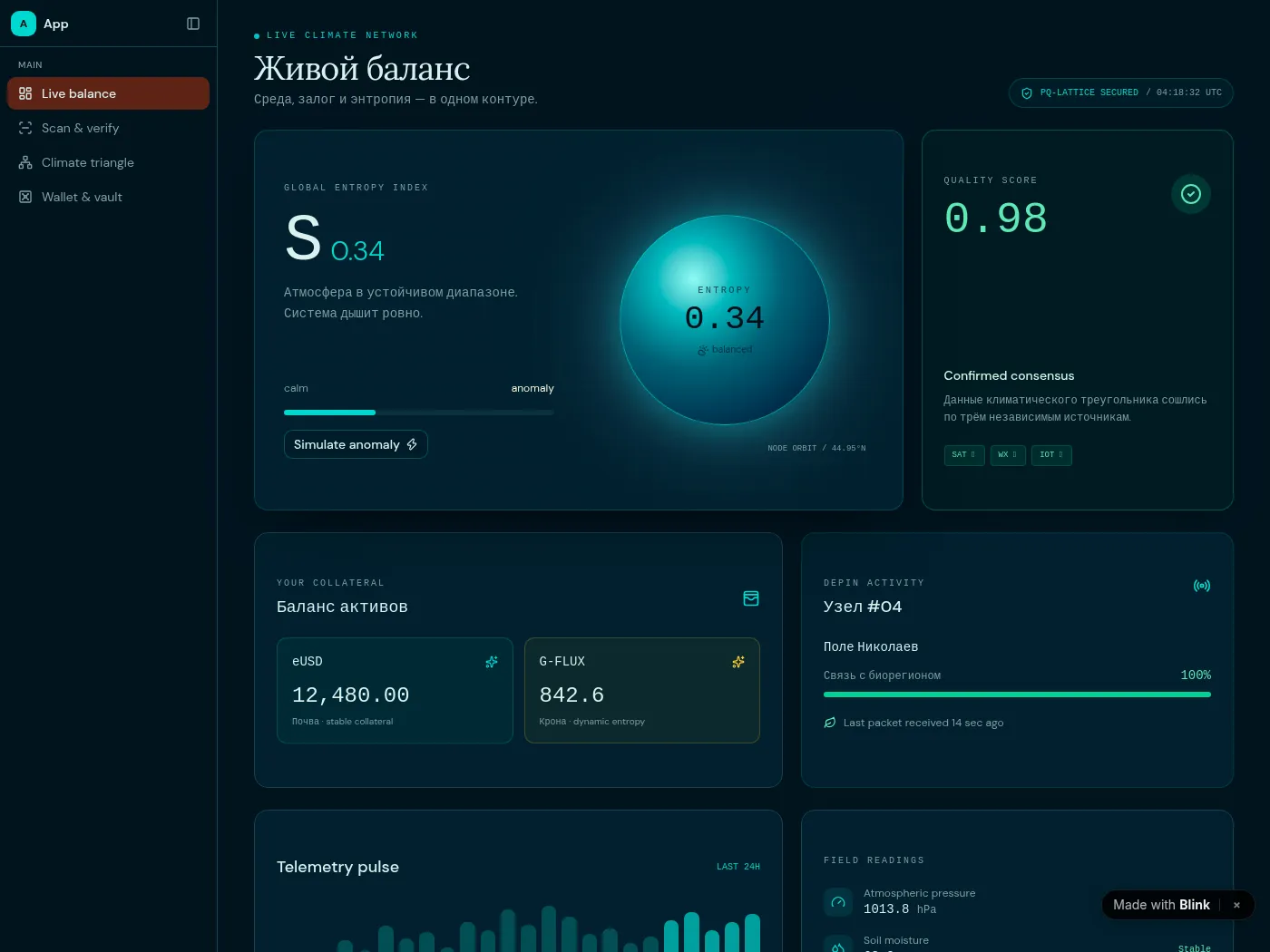 Entropy Climate Dashboard