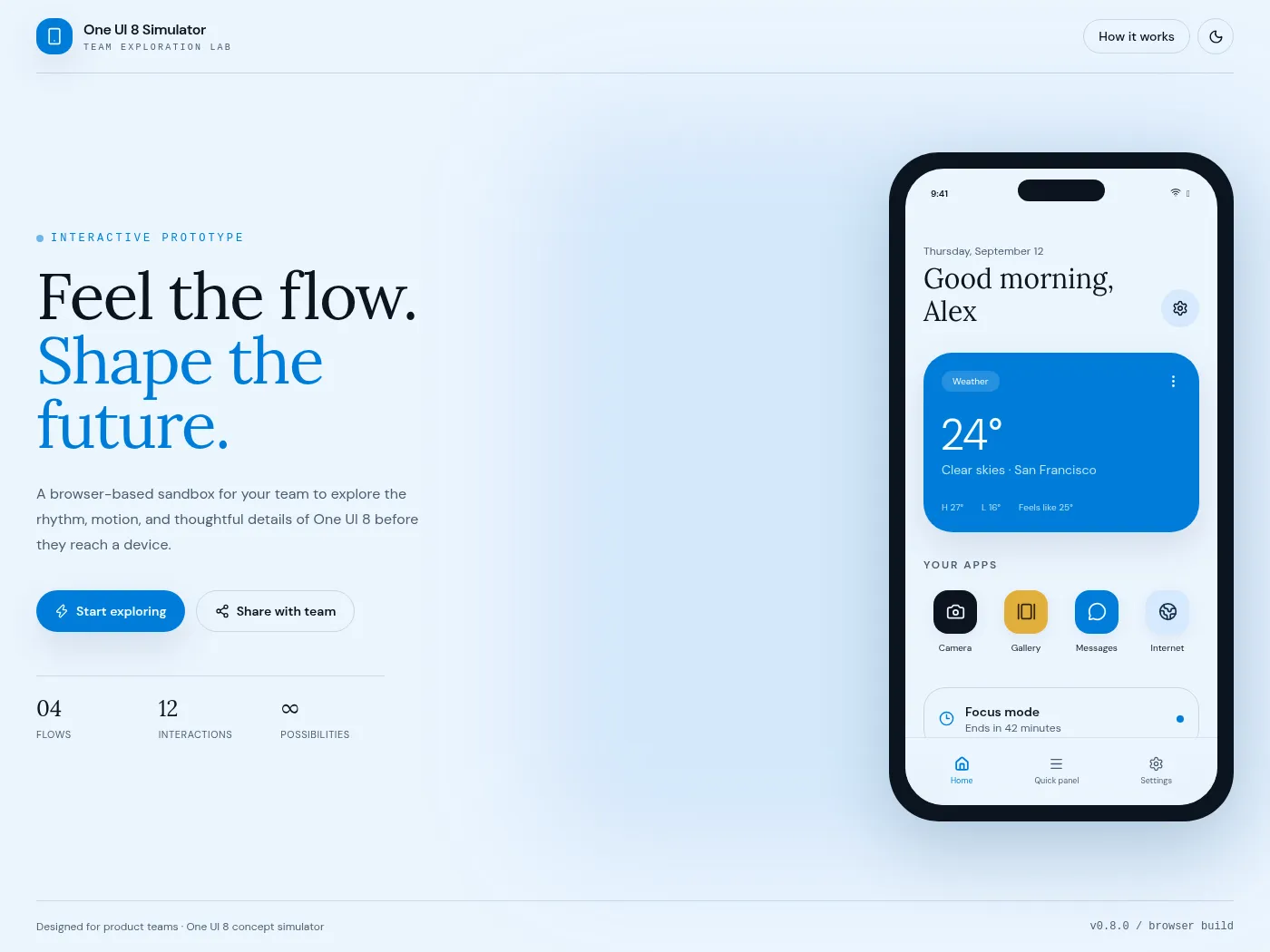 Samsung One UI 8 Simulator