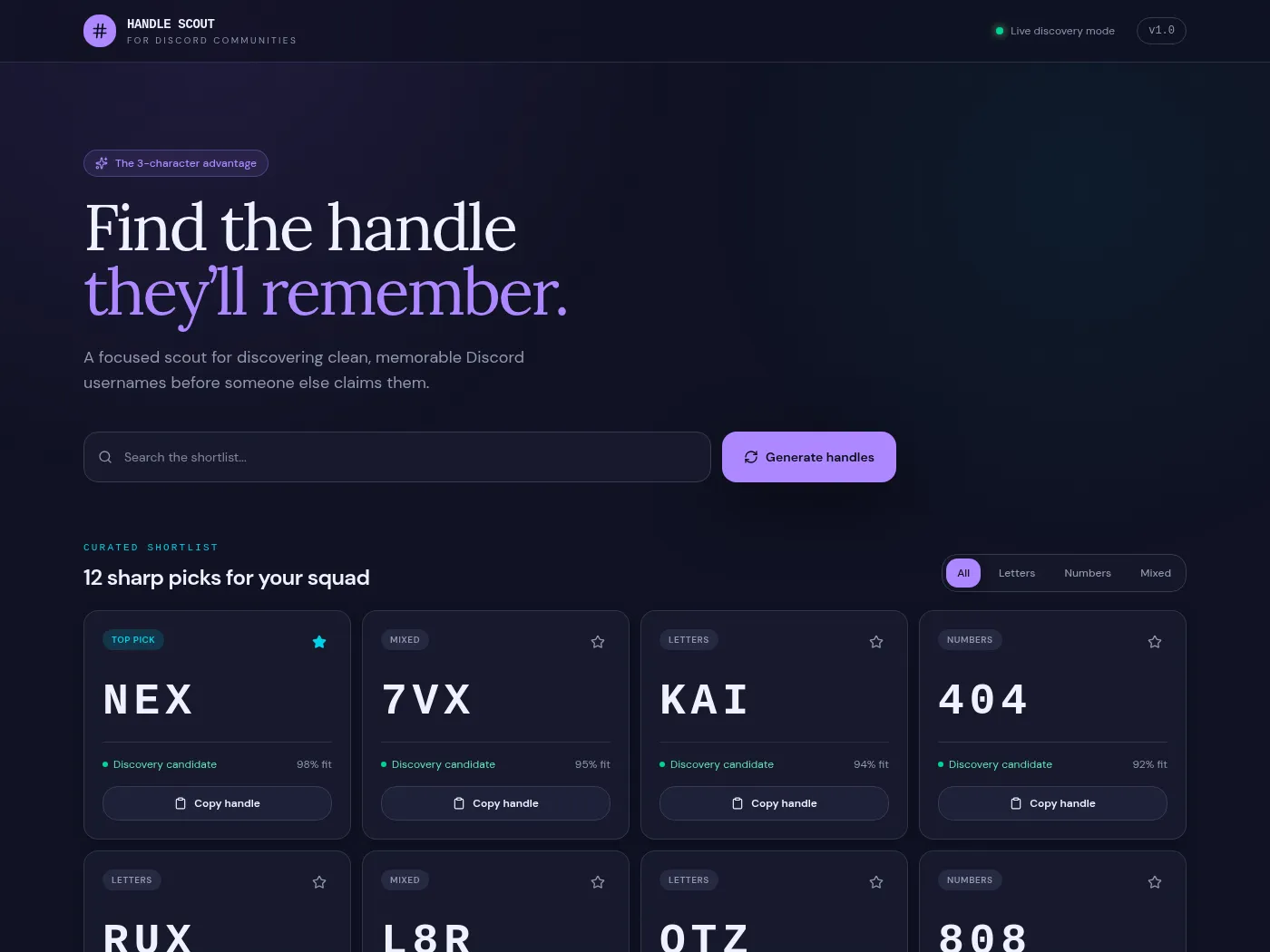 Discord Handle Finder