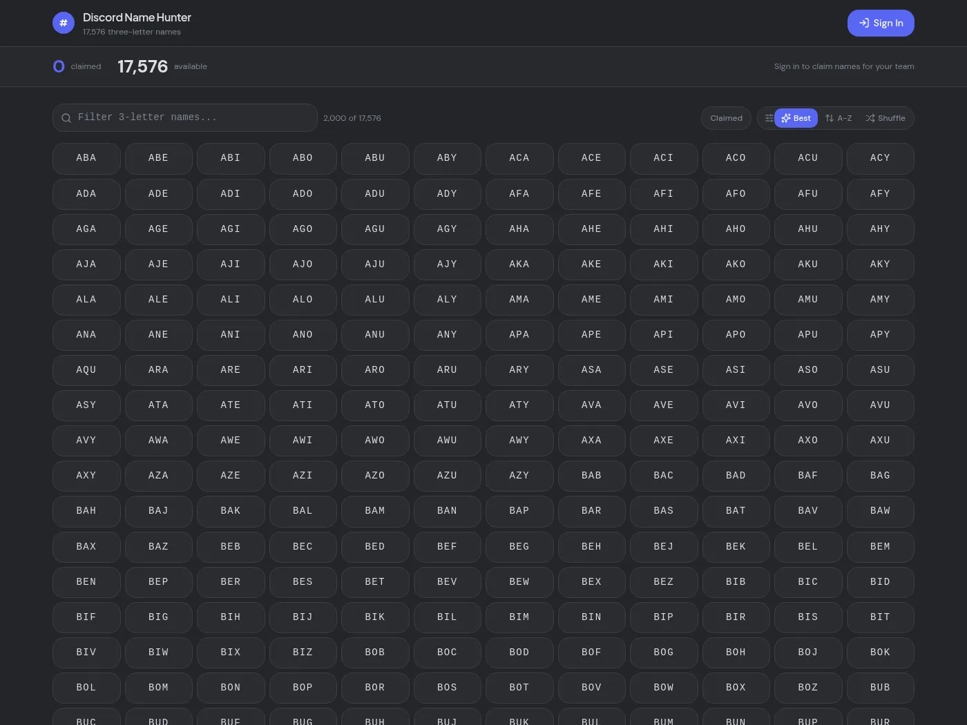 Discord Name Hunter