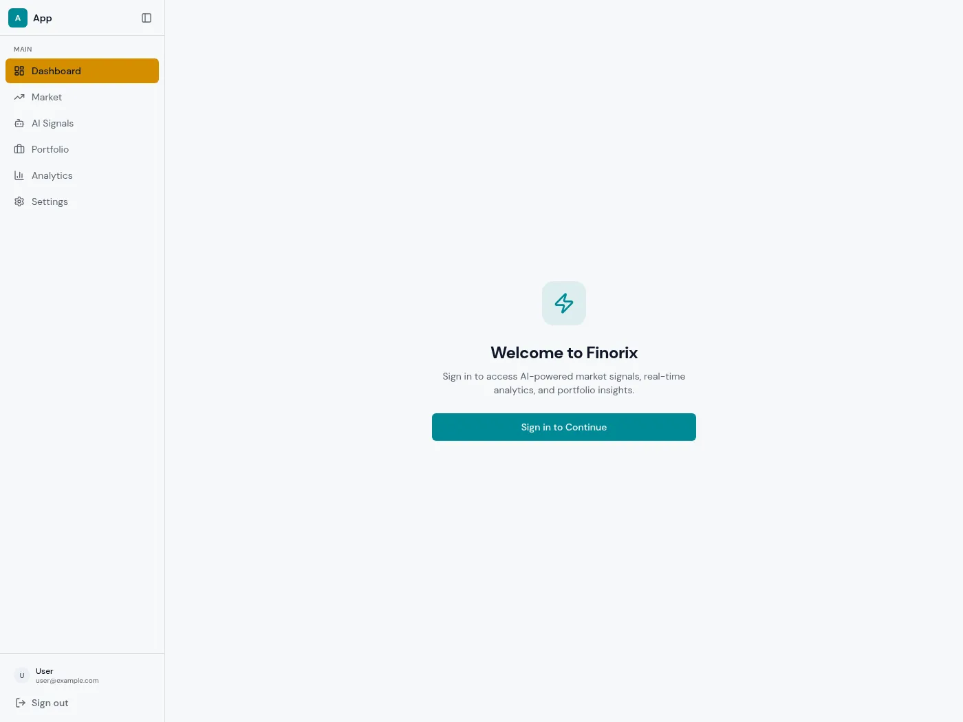 Finorix AI Dashboard