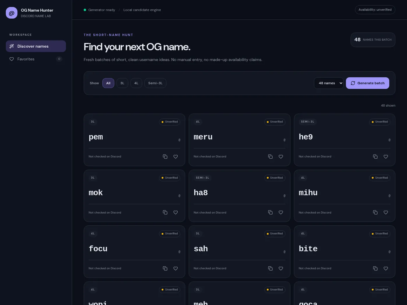 Discord OG Name Hunter